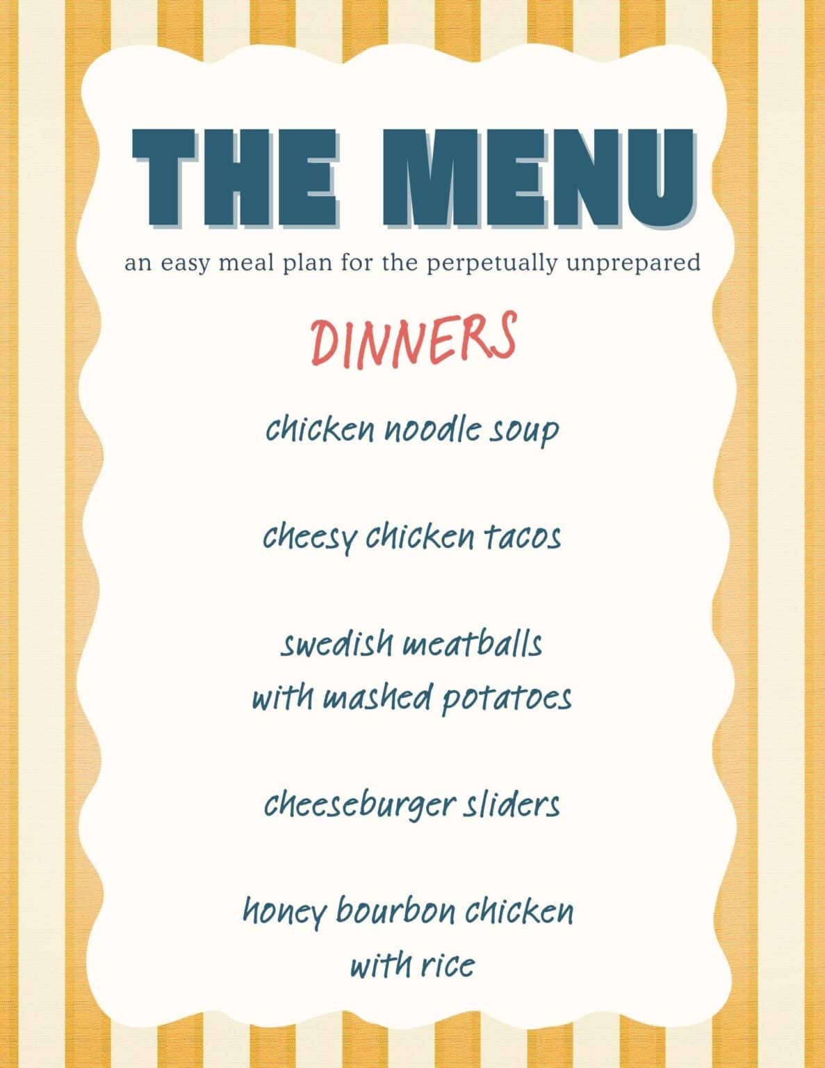 Delicious Enough: A Simple Meal Plan | Simply Sissom